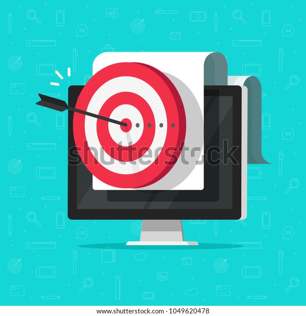 Target On Computer Display Concept Success Stock Illustration ...