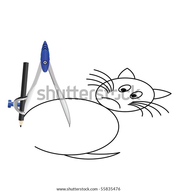 Task Drawing Cat Compass Stock Illustration 55835476 | Shutterstock