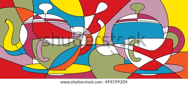 Tea Time Abstract Background Stock Illustration 494599204 | Shutterstock