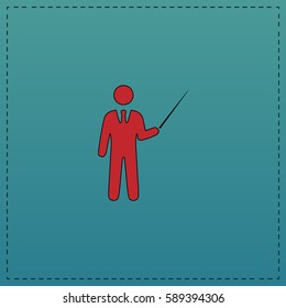 Teacher Simple Flat Button Red Illustration Stock Illustration ...
