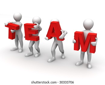 Ilustrasi Stok Successful Team 3d People Working Team 45379135 ...