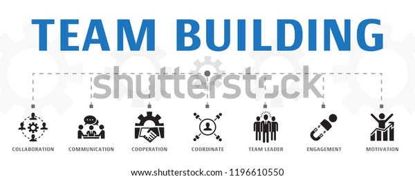 Team Building Concept Template Horizontal Banner 库存插图 1196610550 ...