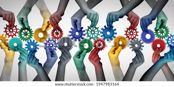Team Collaboration Concept Connecting Unity Teamwork Stock Illustration ...