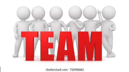 Team Teamwork Rendering Illustration Colleagues Side Stock Illustration ...