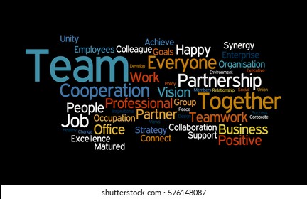 Team Word Cloud Stock Illustration 576148090