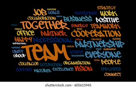 Team Word Cloud Stock Illustration 605615945 | Shutterstock