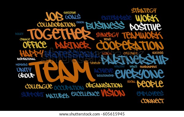 Team Word Cloud Stock Illustration 605615945