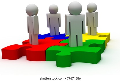 Jigsaw Team Stock Vector (Royalty Free) 565409803 | Shutterstock
