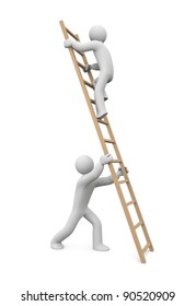 3d People Climbing Ladders This 3d Stock Illustration 77409547 ...