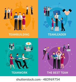 Teamwork 2x2 Design Concept Set Corporate Stock Vector (Royalty Free ...