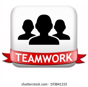 Teamwork Button Concept Team Work Cooperation Stock Illustration ...