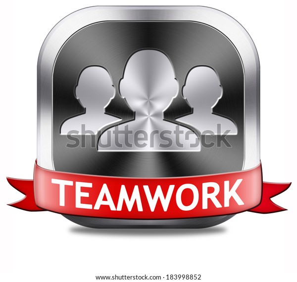 Teamwork Button Concept Team Work Cooperation Stock Illustration ...