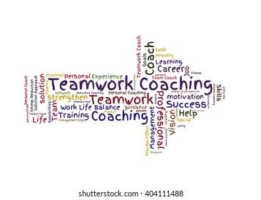 Teamwork Coaching Word Cloud Shaped Arrow Stock Illustration 404111488 ...
