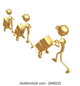 Teamwork Delivery Stock Illustration 2040225 | Shutterstock