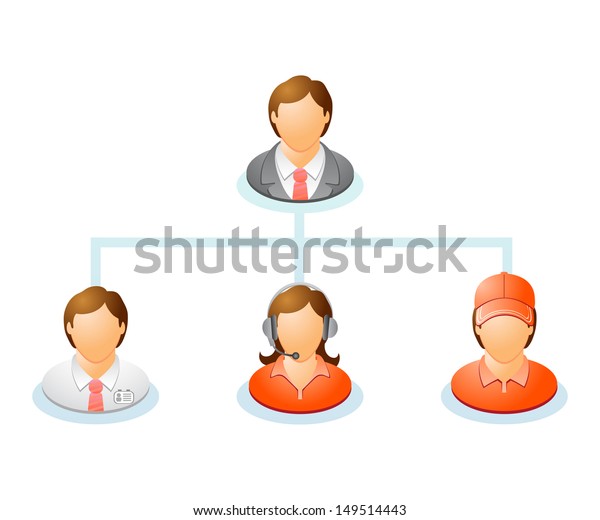 Teamwork Flow Chart Network People Hierarchical Stock Illustration ...