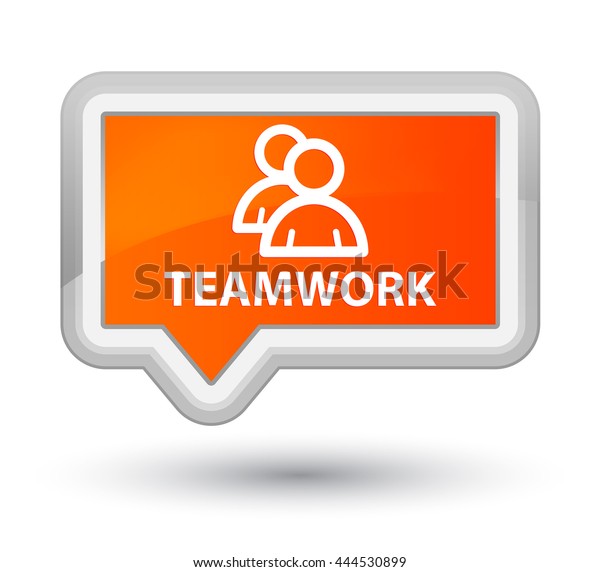 Teamwork Group Icon Orange Banner Button Stock Illustration 444530899 ...