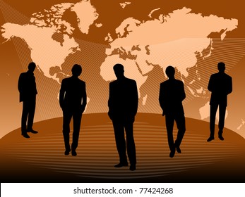 Teamwork On Brown Background Stock Illustration 77424268 | Shutterstock