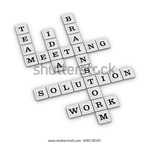 Teamwork Problem Solving Crossword Puzzle 3d Stock Illustration ...