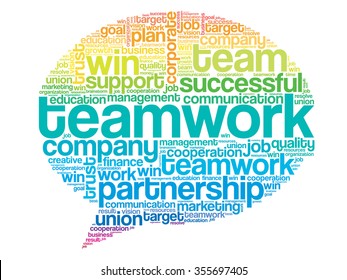 Teamwork Think Bubble Word Cloud Business Stock Illustration 355697405 ...