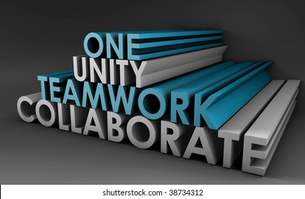 Teamwork Unity Collaboration 3d Text Stock Illustration 38734312 ...