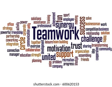 Teamwork Word Cloud Concept On White Stock Illustration 600620153 ...