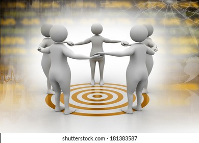 Teamwork Working Towards Common Target Stock Illustration 181383587 ...