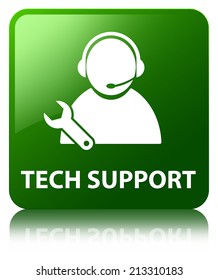 Tech Support Green Square Button Stock Illustration 408733369 ...