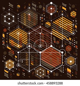 Technical Drawing Dashed Lines Geometric Shapes Stock Illustration ...