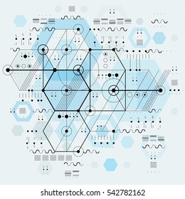 Technical Drawing Dashed Lines Geometric Shapes: เวกเตอร์สต็อก (ปลอดค่า ...