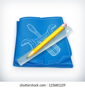 Technical Drawing Icon Vector Stock Vector (Royalty Free) 105442910
