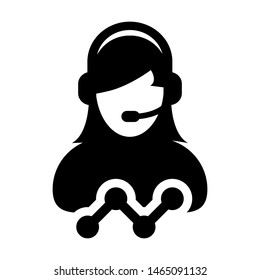 Technical Support Icon Female Data Customer Stock Illustration ...