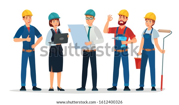 Technician Workers Engineers Team Technicians People Stock Illustration ...