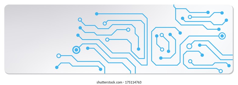 Techno Circuit Web Banners Bitmap Illustration Stock Illustration ...