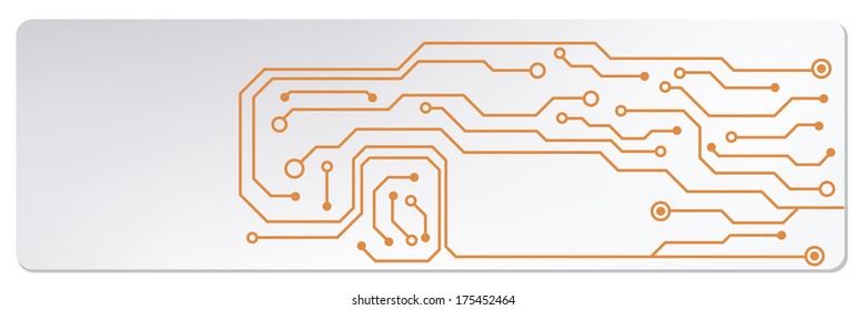 Techno Circuit Web Banners Bitmap Illustration Stock Illustration ...