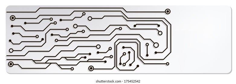 Techno Circuit Web Banners Bitmap Illustration Stock Illustration ...