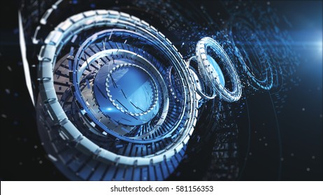 Techno Future Engine Blue Stock Illustration 581156353 | Shutterstock