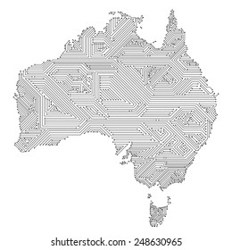 Techno Map Australia Stock Vector (Royalty Free) 248630971 | Shutterstock