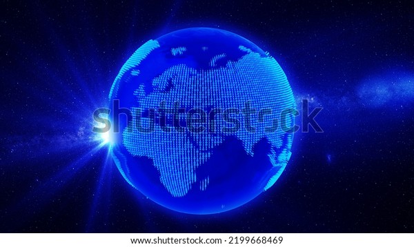 Technology Background Earth Digital Continents Consisting Stock ...