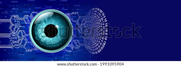 Technology Binary Eye Electronic Eye Futuristic Stock Illustration ...