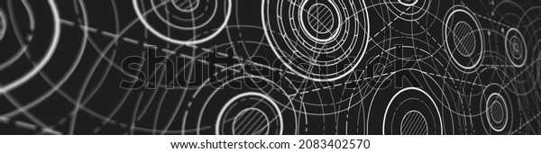 Technology Black Background Technical Drawing Gears Stock Illustration ...