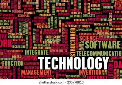 Technology Concept Abstract Word Cloud Art Stock Illustration 235778818 ...