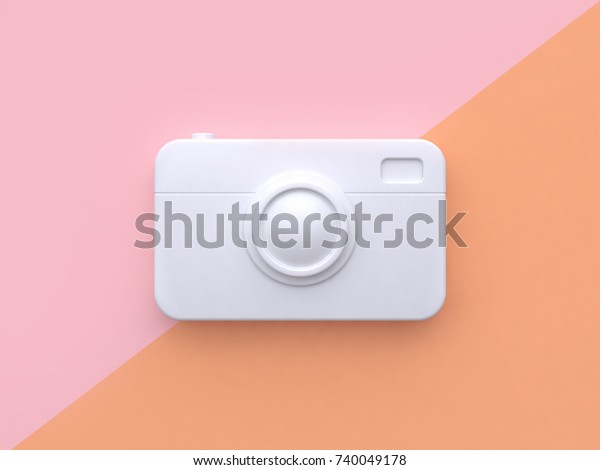 Technology Concept White Abstract Camera Minimal Stock Illustration ...