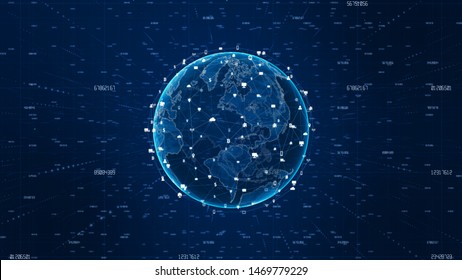 Earth Globe Digital Elements Concept Technologies Stock Vector (Royalty ...