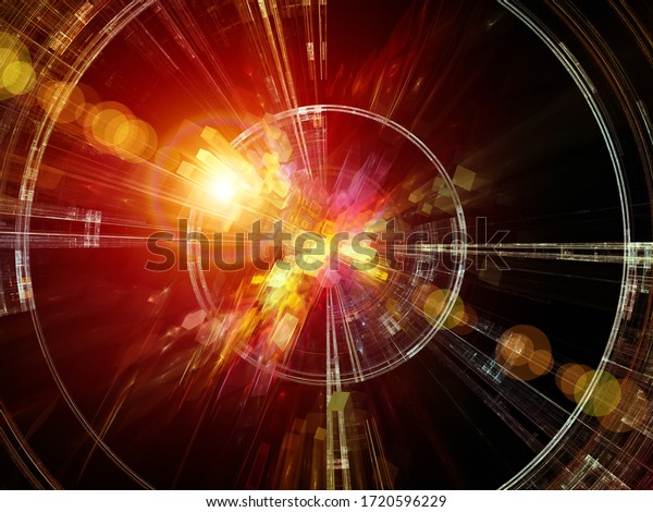 Technology Explosion Bright Mathgenerated Abstract Radial Stock ...