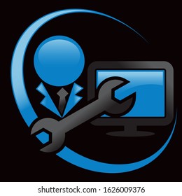 Technology Logo Black Background Stock Illustration 1626009376 ...