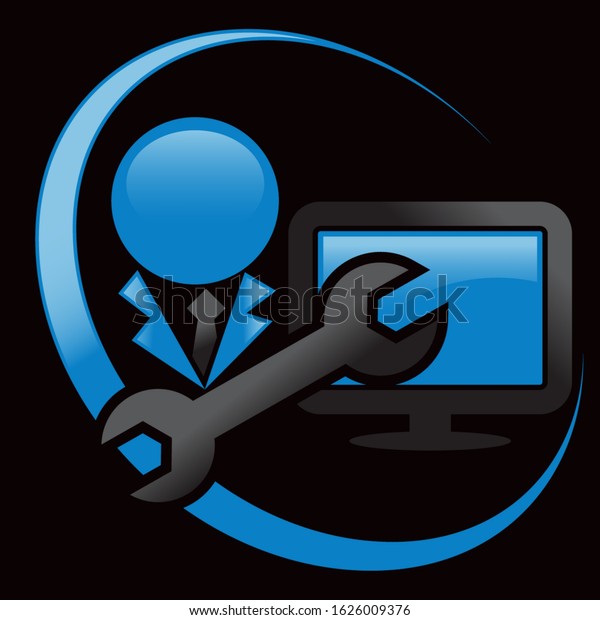 Technology Logo Black Background Stock Illustration 1626009376 ...