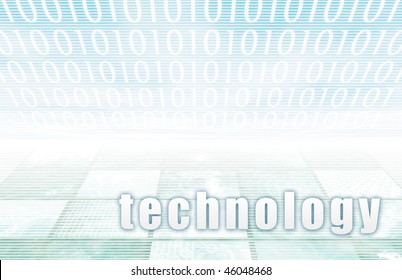 Technology On Clear Blue Tech Background Stock Illustration 46048468 ...