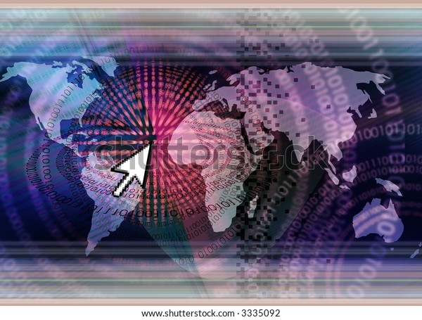 Technology World Computer Arrow Illustration Stock Illustration 3335092