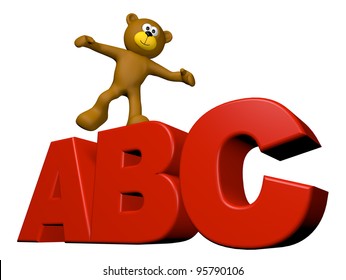 Teddy Bear On Letters Abc 3d Stock Illustration 95790106 | Shutterstock