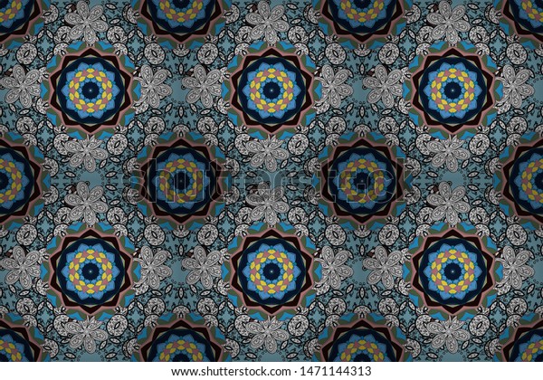 Template Colored Mandala Raster Circle Zentangle Stock Illustration ...